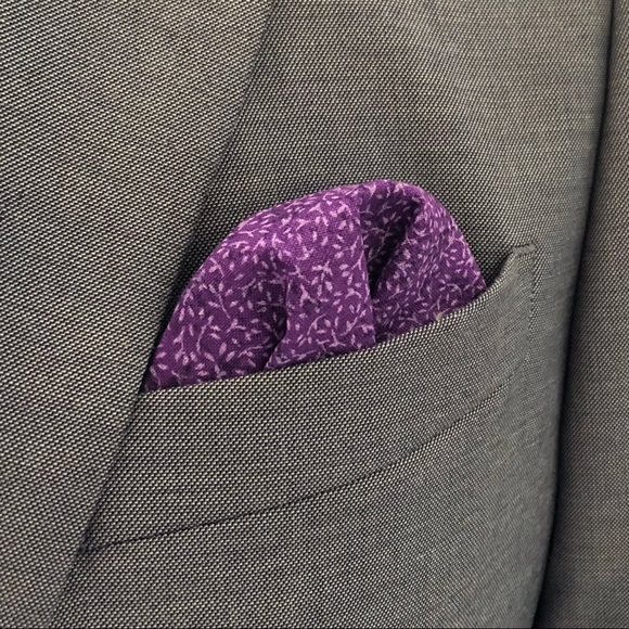 Groomsland | Accessories | Purple Micro Foliage Pocket Square ...
